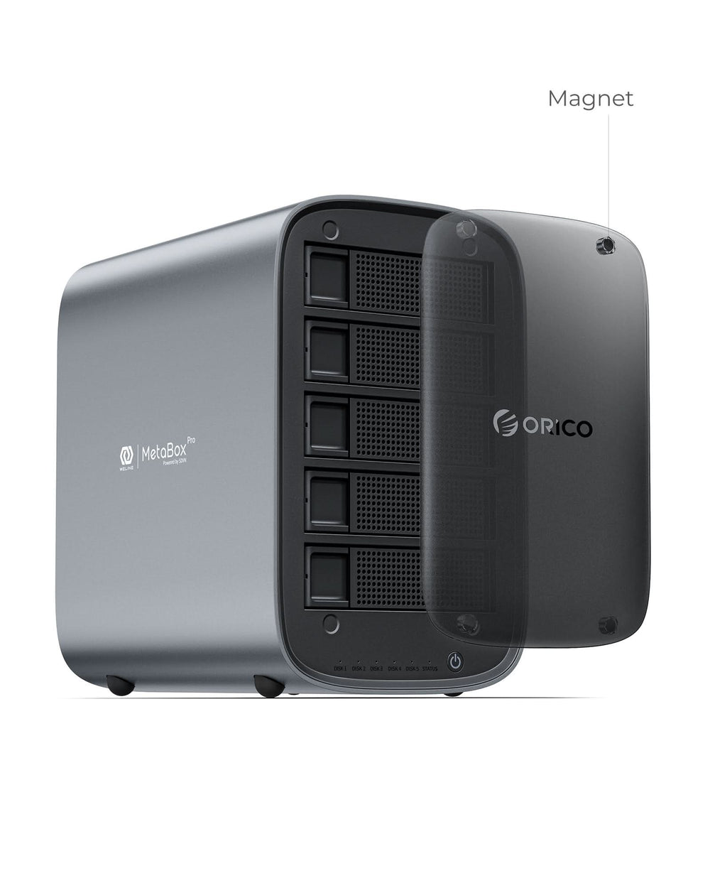 ORICO MetaBox Pro 5 Bay NAS Storage System - High-Speed Data Transfer and Versatile RAID