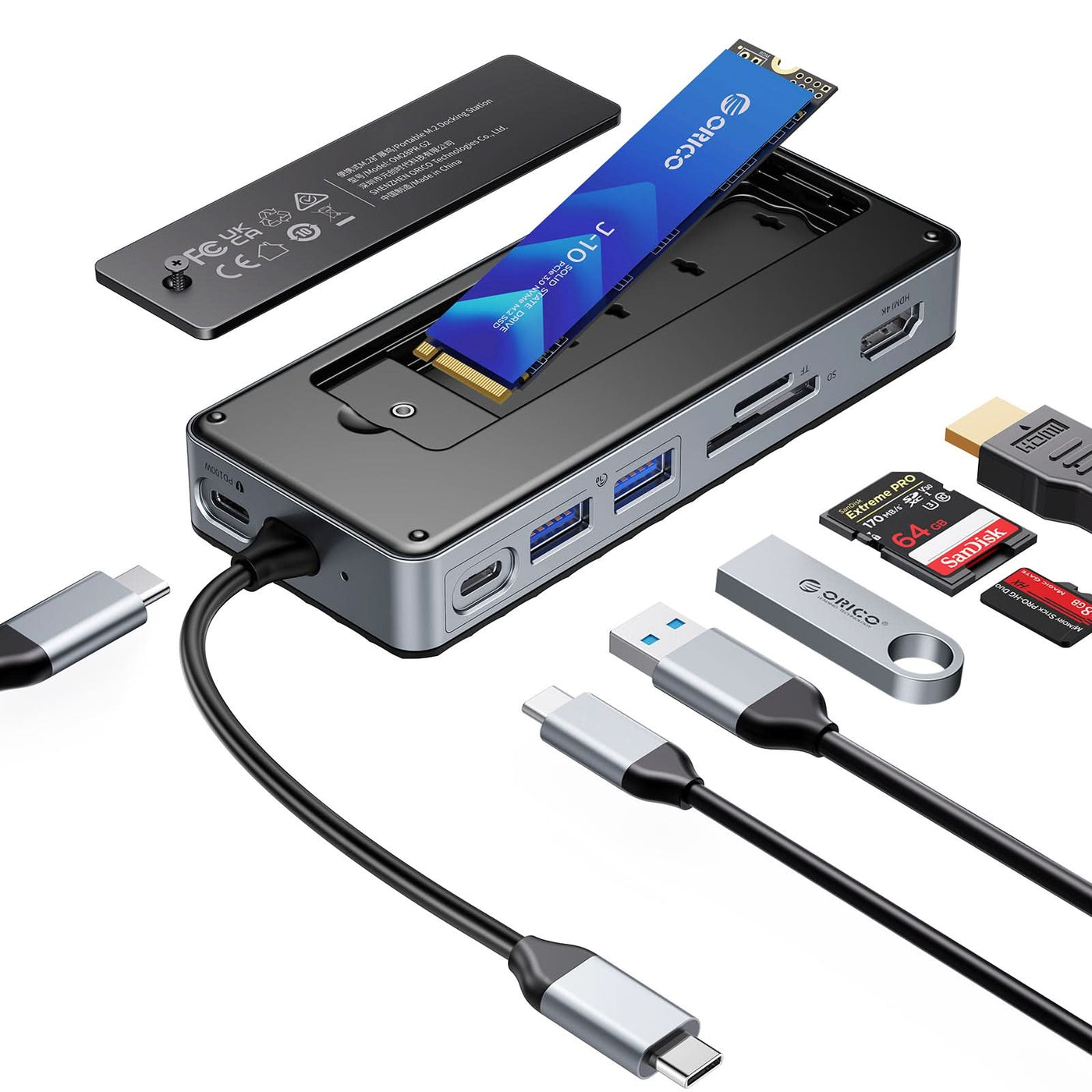 ORICO 8-IN-1 M.2 SSD Enclosure Docking Station