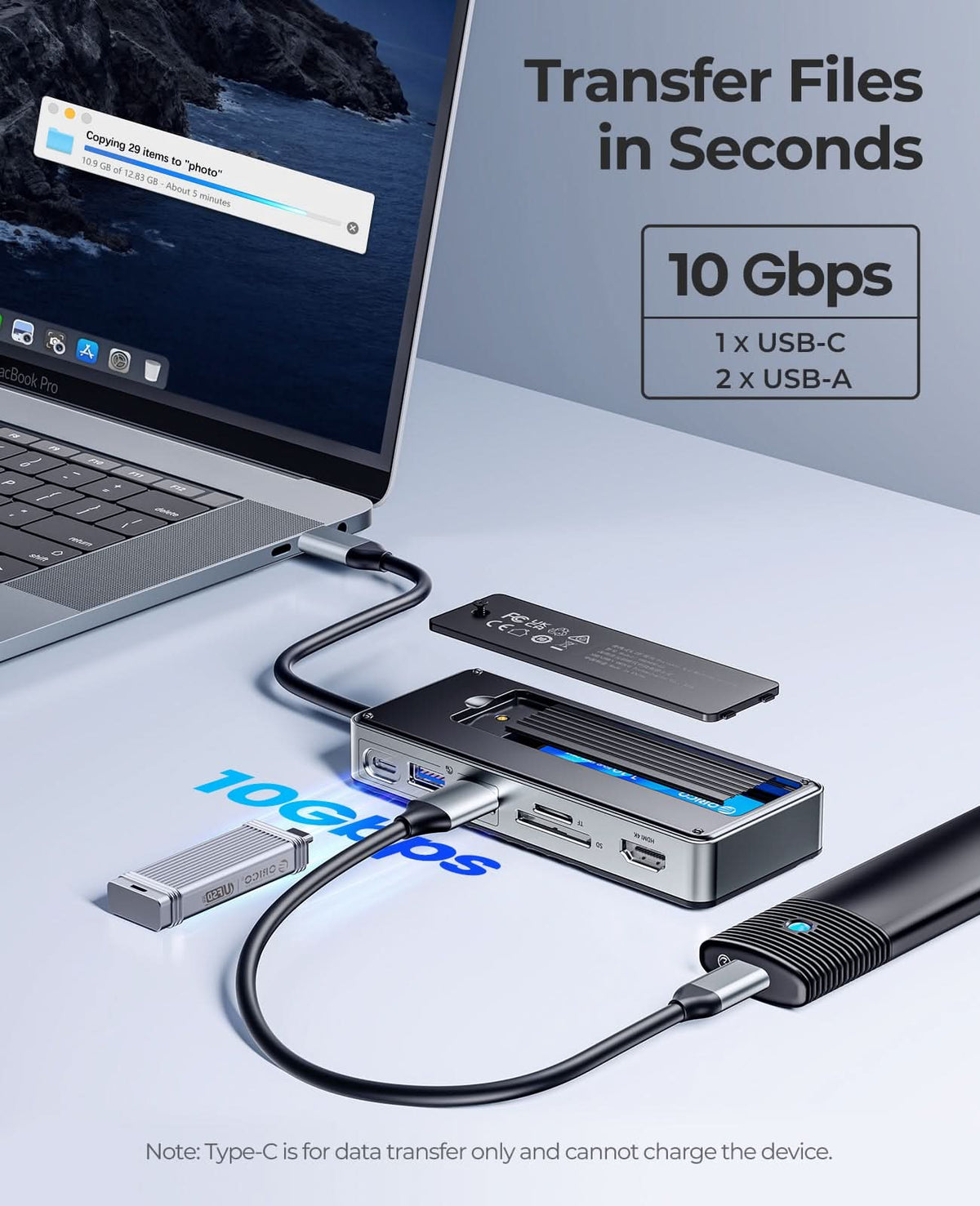 ORICO 8-IN-1 M.2 SSD Enclosure Docking Station