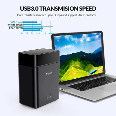 ORICO 2 Bay USB 3.0/Type-C to SATA 3.5" Hard Disk Enclosure - High ...