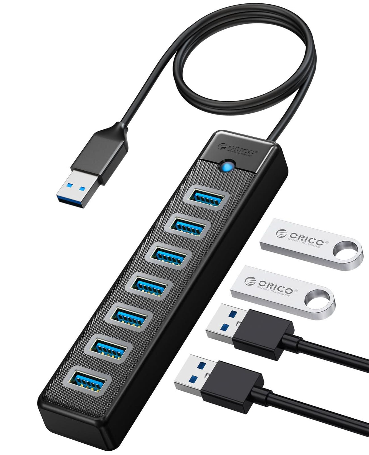 ORICO 7-Port Ultra-Slim USB 3.0 Hub - High-Speed Data Transfer, Multi ...