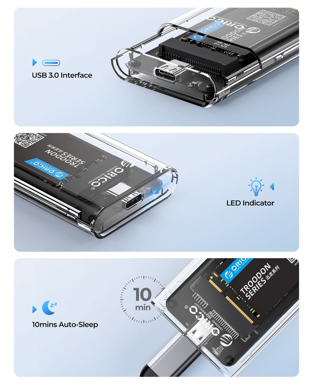 ORICO Transparent 5Gbps mSATA SSD Enclosure